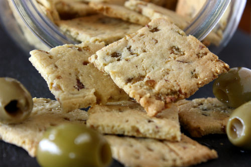 Grain Free Olive Garlic Crackers
